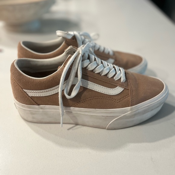 Vans | Shoes | Vans Tan And White Old Skool Sneakers | Poshmark